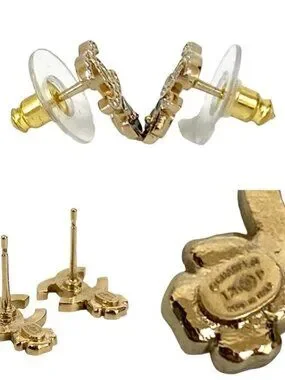 CHANEL | Jewelry | Chanel Coco Mark Motif Gp Rhinestone Earrings ...